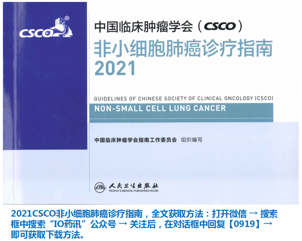 2021CSCO非小细胞肺癌诊疗指南 - 知乎