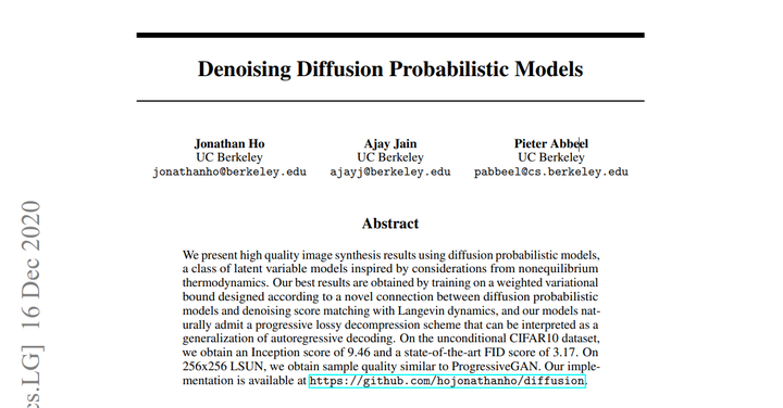 Denoising Diffusion Probabilistic Models (DDPM)逆扩散过程的条件概率分布,最小化负对数似然更新 ...