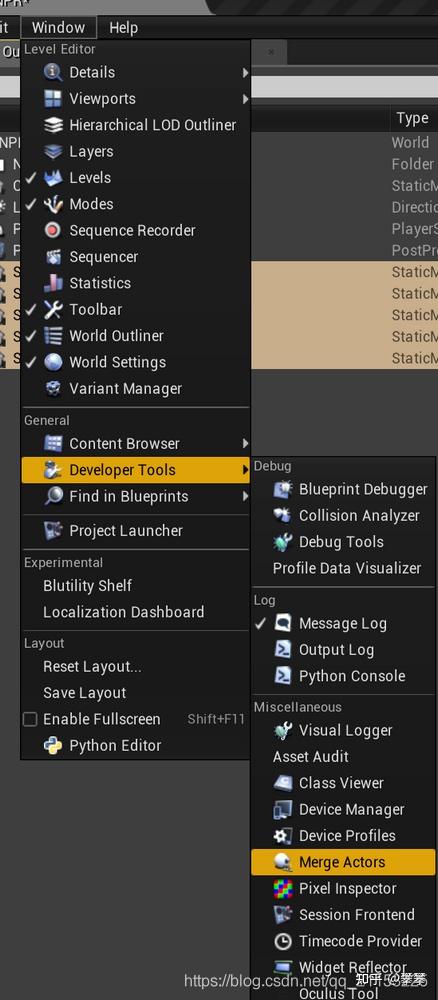 UE4 合并模型Mesh Actor并替换到相同位置 - 知乎