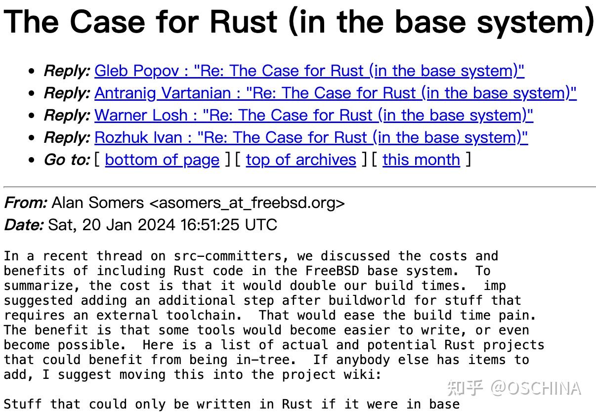 FreeBSD 也要 “锈化”？团队称考虑在基础系统采用 Rust - 知乎