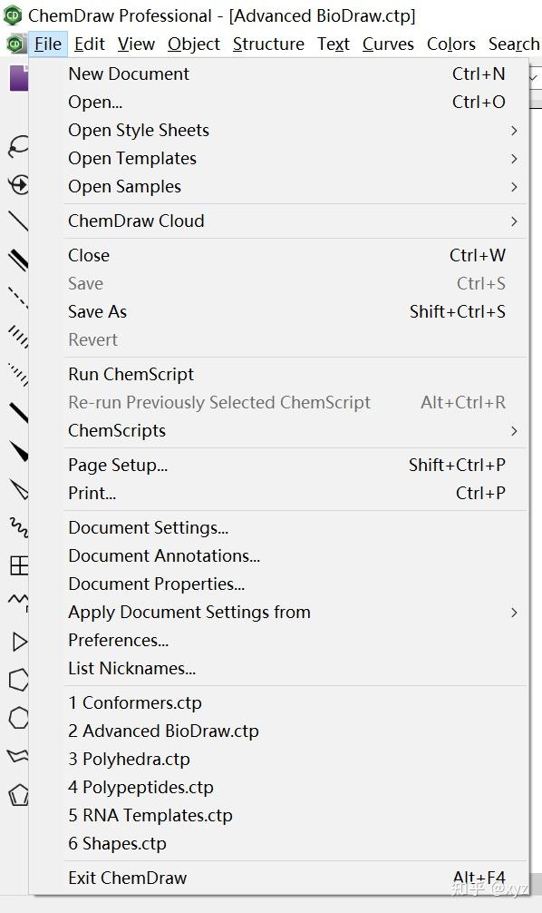 ChemDraw 选项的翻译与介绍 - 知乎