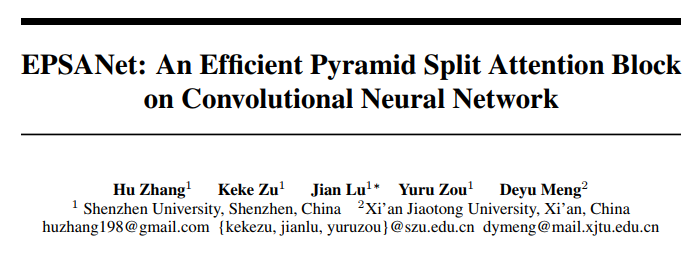 EPSANet: An Efficient Pyramid Split Attention Block on Convolutional ...