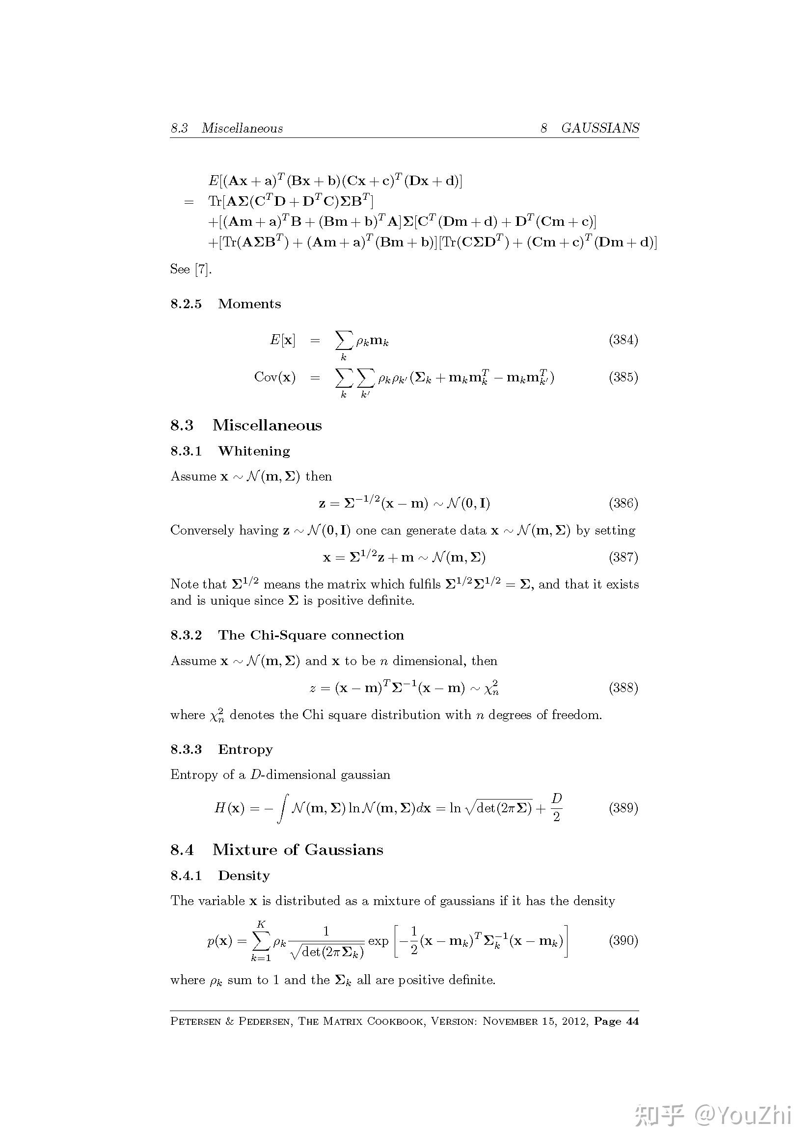 矩阵微积分公式查表(The Matrix Cookbook) - 知乎