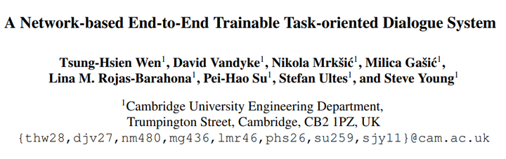 论文阅读笔记：端到端可训练的面向任务的对话系统 - 知乎