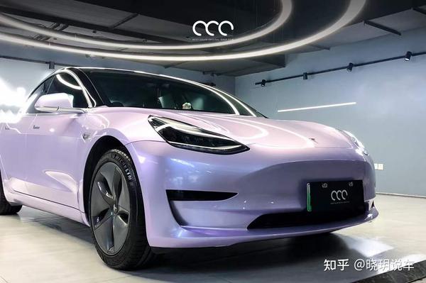 特斯拉Model 3 PET渐变亮面银幻紫 - 知乎