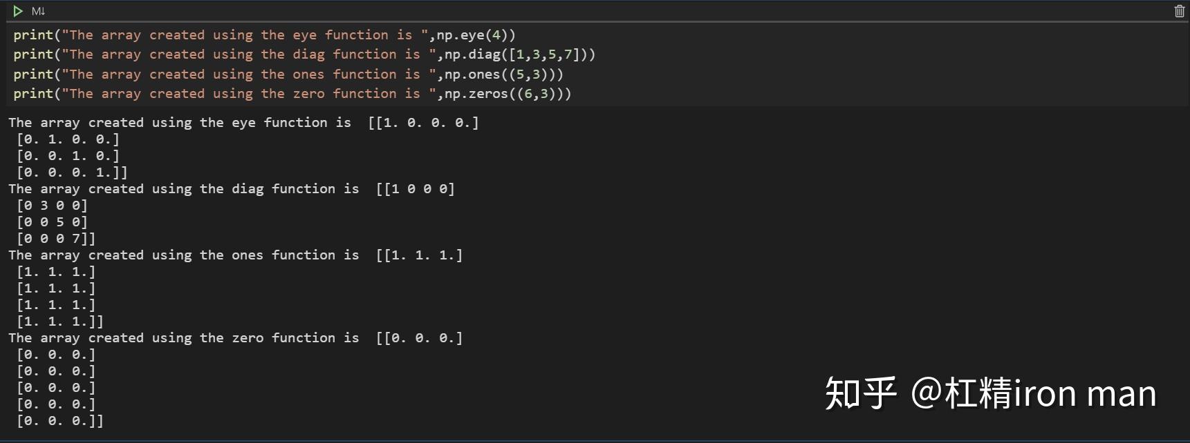 python中数组和矩阵的基础以及应用 - 知乎