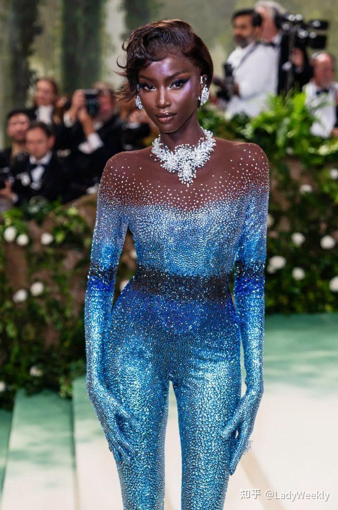 Met Gala 2024高光时刻：黑人超模Anok Yai，水晶海妖的梦幻降临 - 知乎