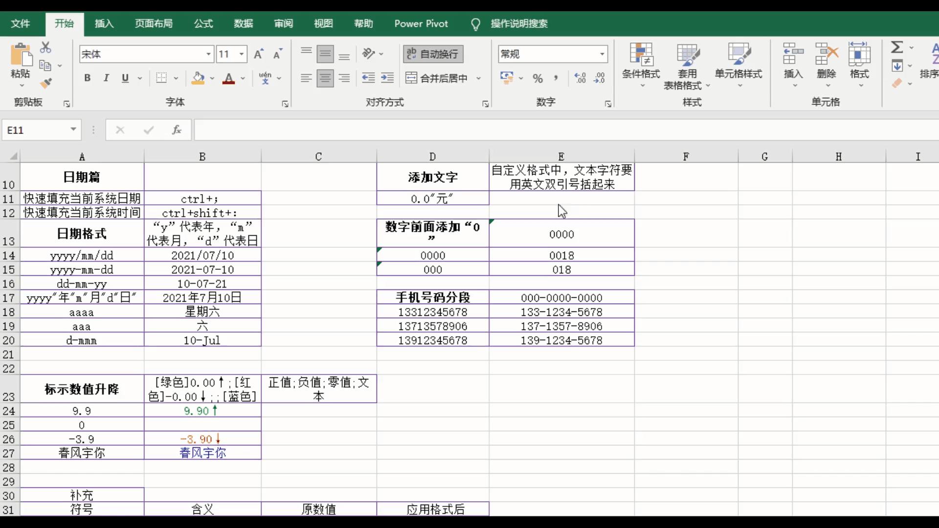 Office Excel基础学习——数字格式之自定义 - 知乎