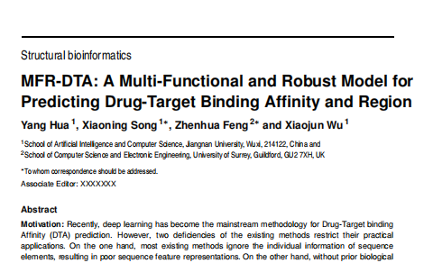 学术速运|MFR-DTA：一个预测药物-靶点结合亲和力和区域的多功能模型 - 知乎