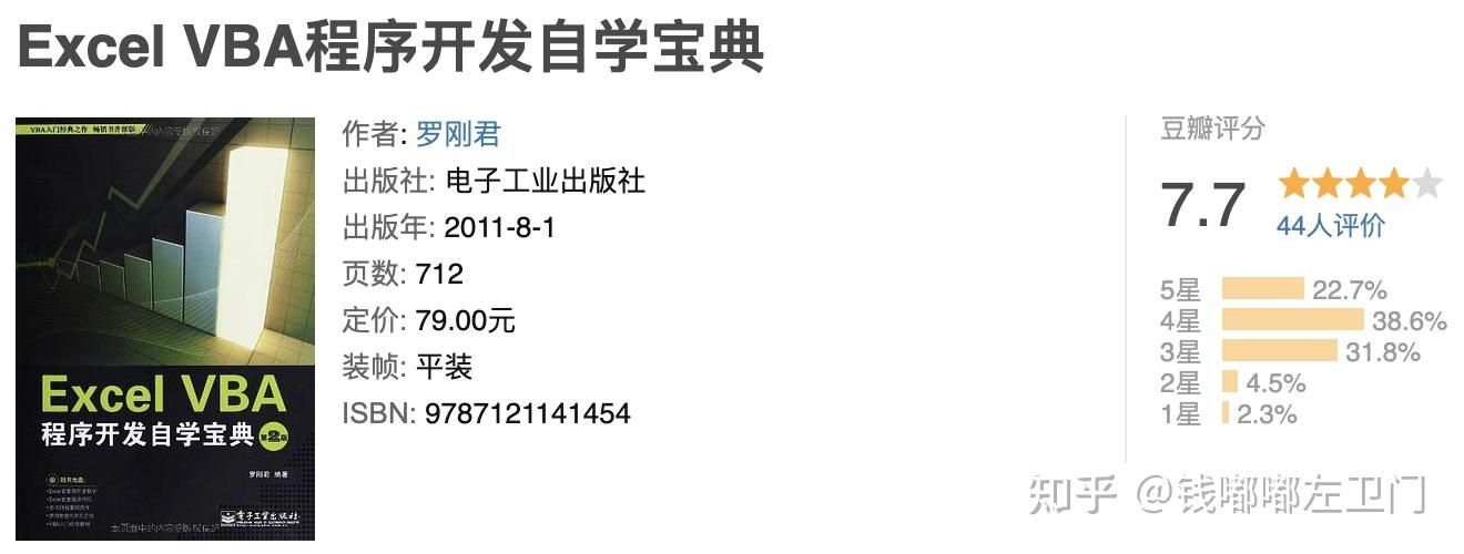 10本 Excel Vba 学习书籍推荐 知乎