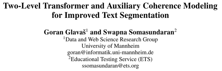 《双层Transformer辅以连贯性建模用于文本分割》阅读笔记 - 知乎