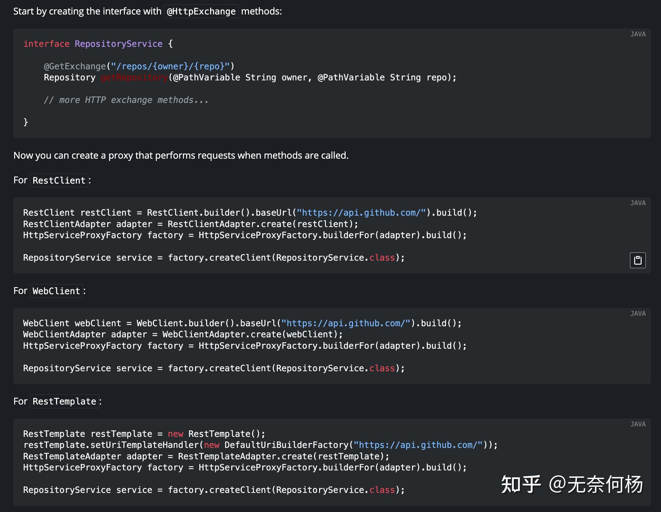 Spring6.1新特性，四种方式调用REST接口（RestClient、WebClient、RestTemplate、HTTP Interface） - 知乎