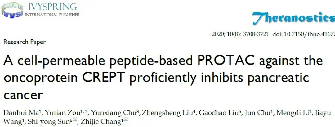 一种针对癌蛋白CREPT的基于细胞可渗透肽的PROTAC可有效抑制胰腺癌 - 知乎