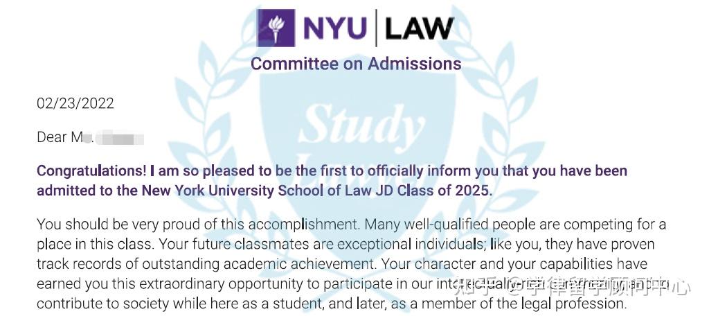 纽大JD放榜了！恭喜学律申请者拿到T6法学院offer - 知乎