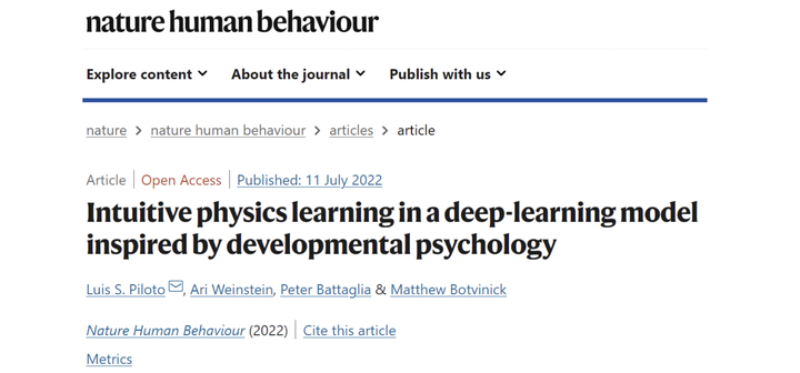 Nature子刊 | 像婴儿一样学习，DeepMind新模型28小时学会物理世界规则 - 知乎