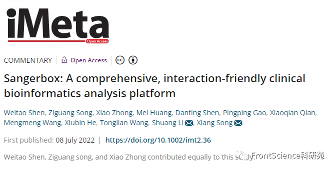 Sangerbox: clinical bioinformatics analysis platform - 知乎