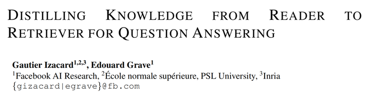ICLR-2021|Distilling Knowledge from Reader to Retriever for Question Answering - 知乎