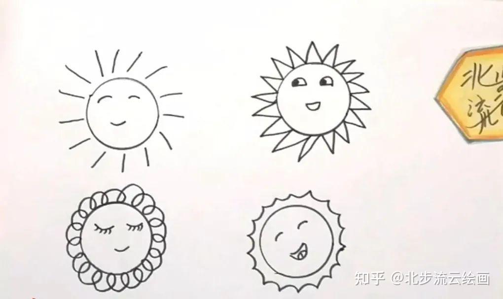 太阳简笔画，简单又有趣，小朋友快点画起来吧。 - 知乎