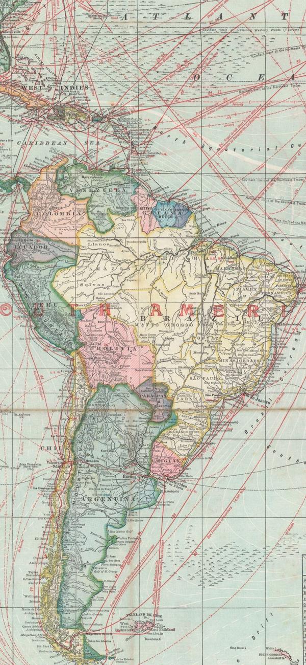 1910年世界地图，两张（Scarborough's map of the world,1910）：殖民领、势力范围、主要航线 - 知乎