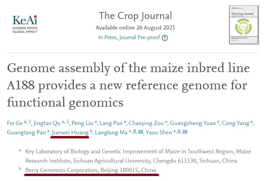 文章解析 | The Crop Journal — 四川农业大学构建玉米自交系A188的高质量参考基因组图谱 - 知乎