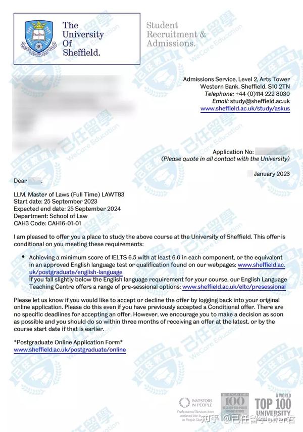 己任留学23Fall英国offer | 谢菲尔德大学 LLM - 知乎