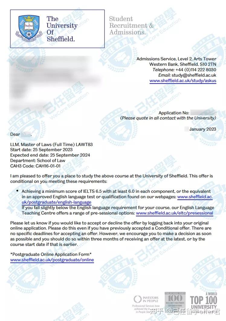 己任留学23Fall英国offer | 谢菲尔德大学 LLM - 知乎