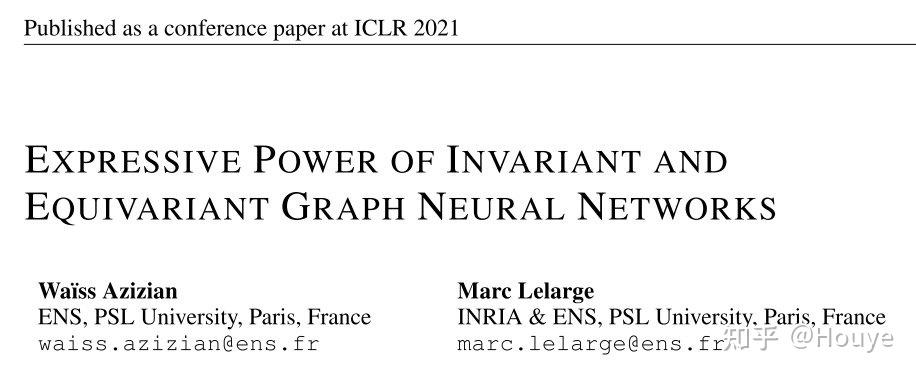 ICLR2021| EXPRESSIVE POWER OF INVARIANT AND EQUIVARIANT GRAPH NEURAL NETWORKS - 知乎