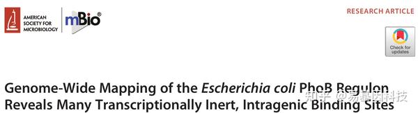 易基因：全基因组ChIP-seq分析揭示细菌转录因子PhoB的基因内结合位点｜mBio - 深圳市易基因科技 - 博客园