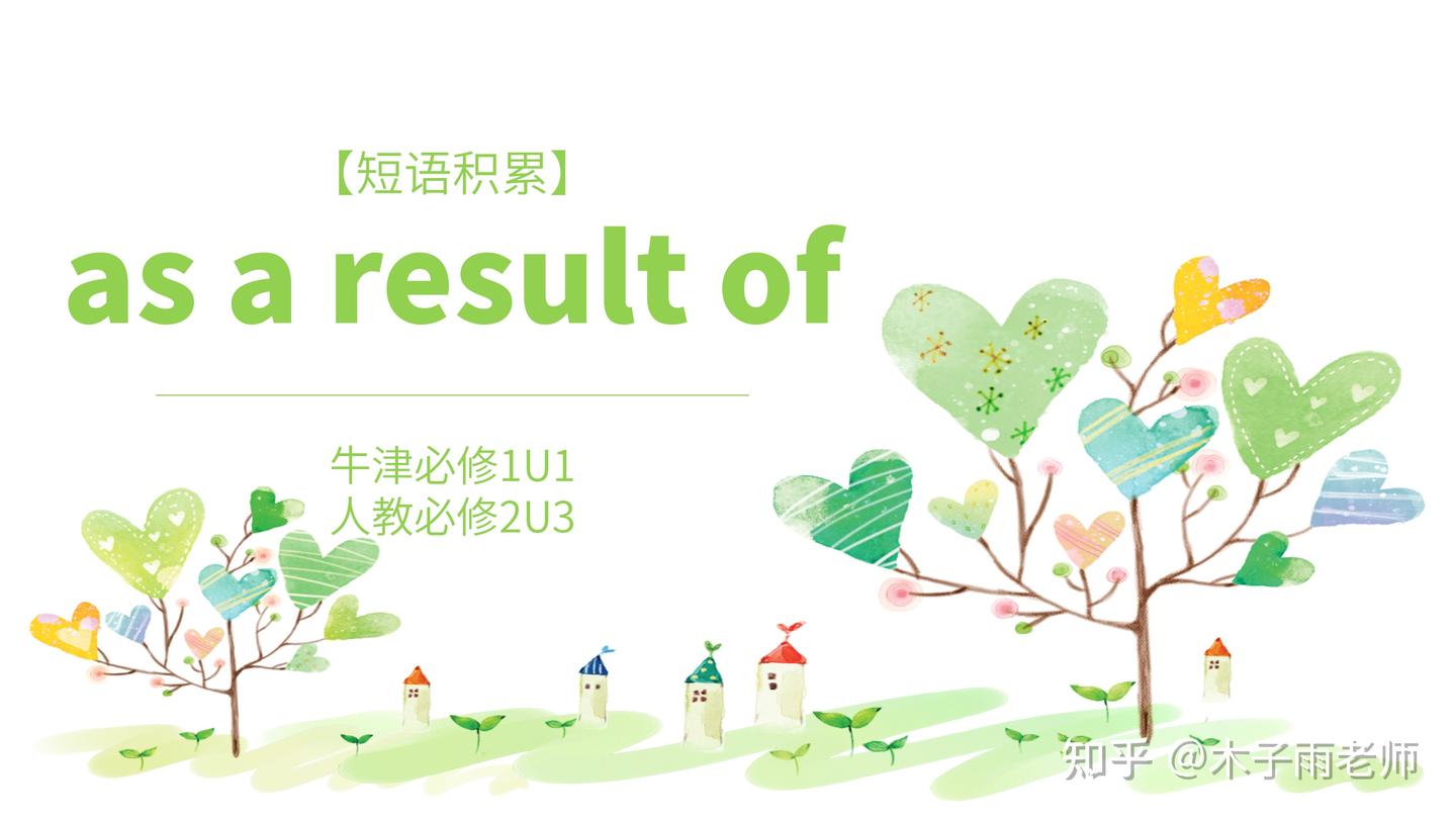 【短语积累】as a result of 牛津必修1U1 人教必修2U3 - 知乎