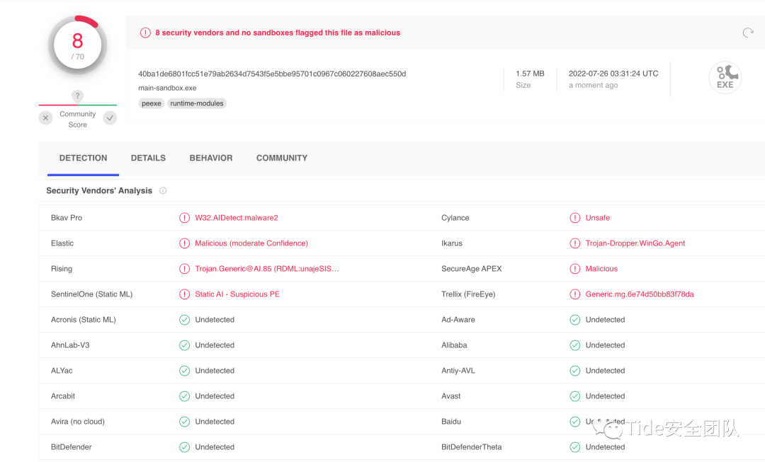 Tide安全团队——远控免杀专题(77)-基于Go的免杀总结 - 知乎