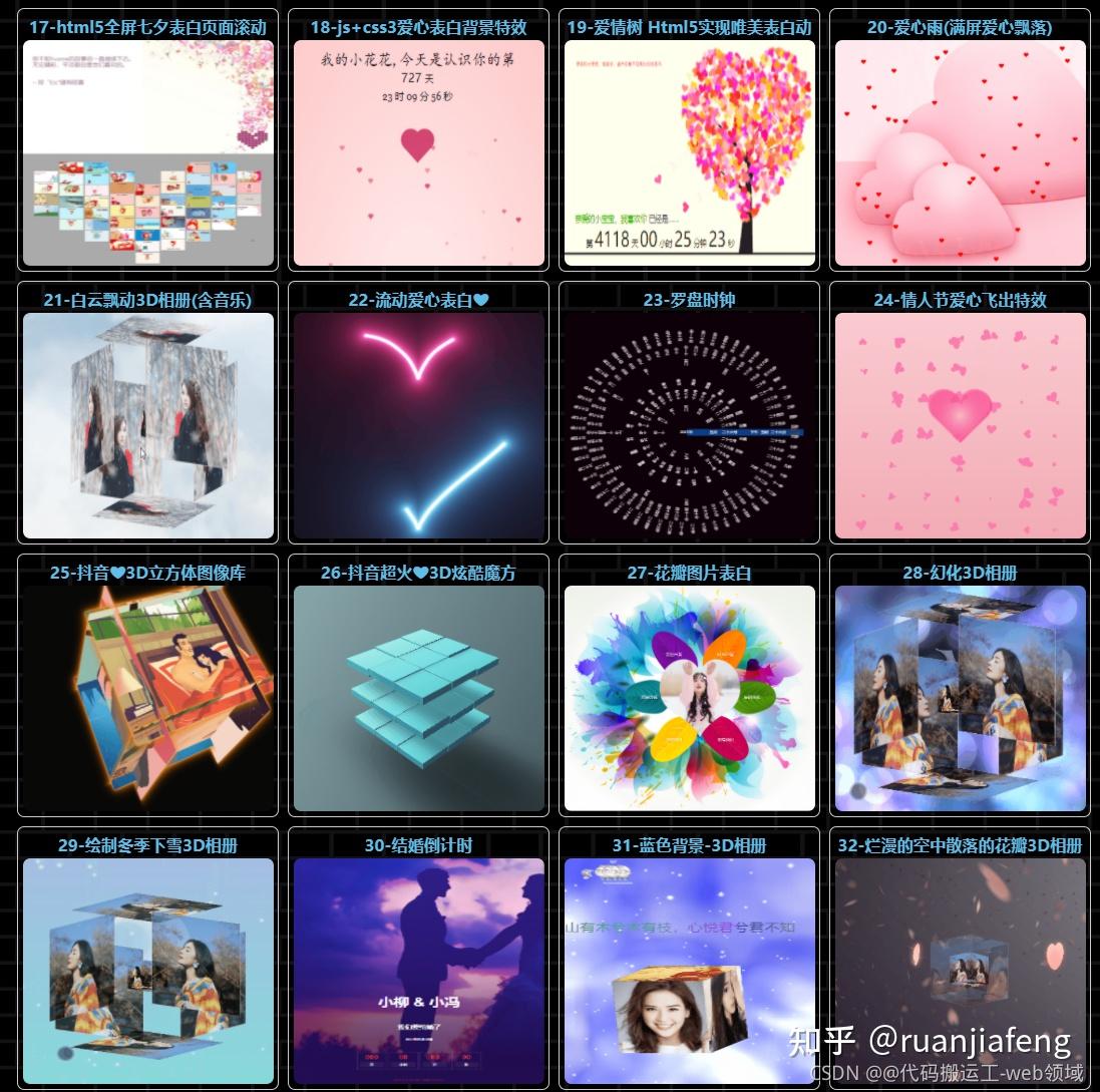 Html5七夕情人节表白网页🧡抖音超火的樱花雨3d相册🧡 Html Css Javascript 知乎