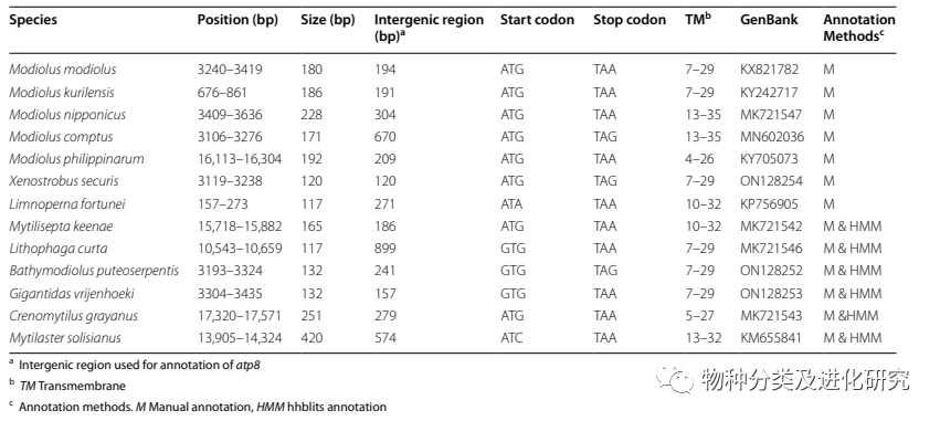 动物线粒体基因组|线粒体基因组学分析为贻贝科的atp8基因缺失和适应性进化提供了新的见解 - 知乎