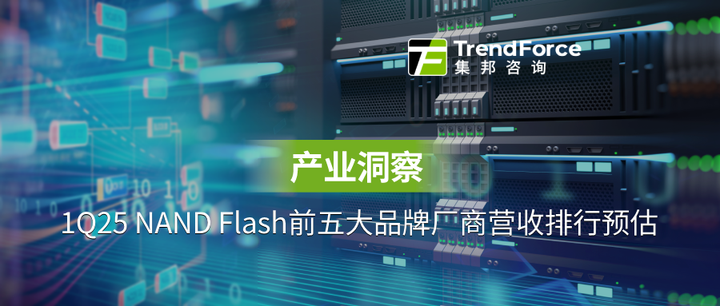 TrendForce集邦咨询: 2025年第一季前五大NAND Flash品牌厂营收合计120.2亿美元 - 知乎