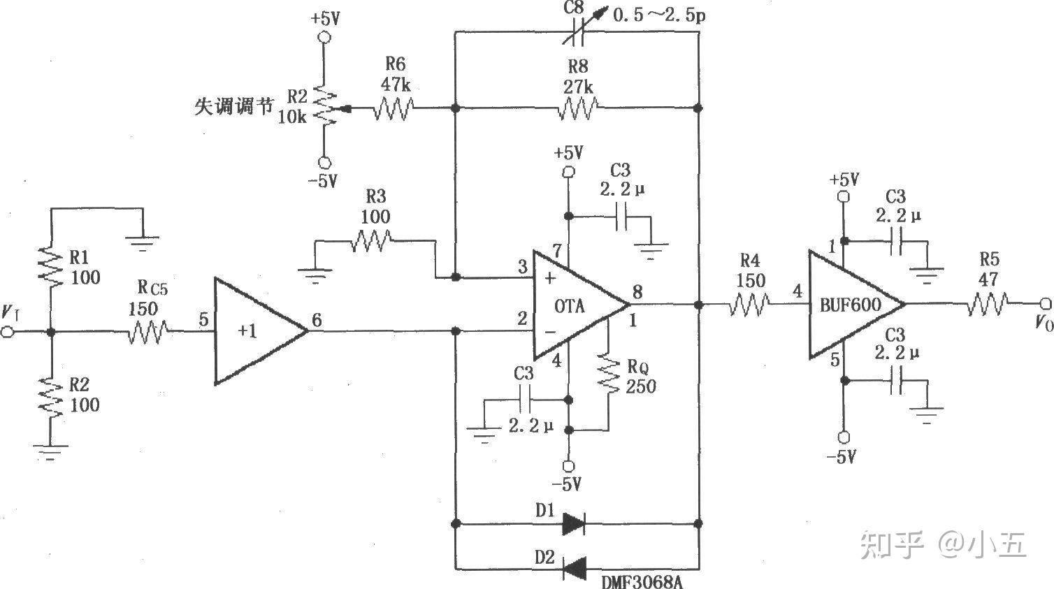 OPA660(宽带跨导型运算放大和缓冲器)与缓冲放大器BUF600构成的 - 知乎