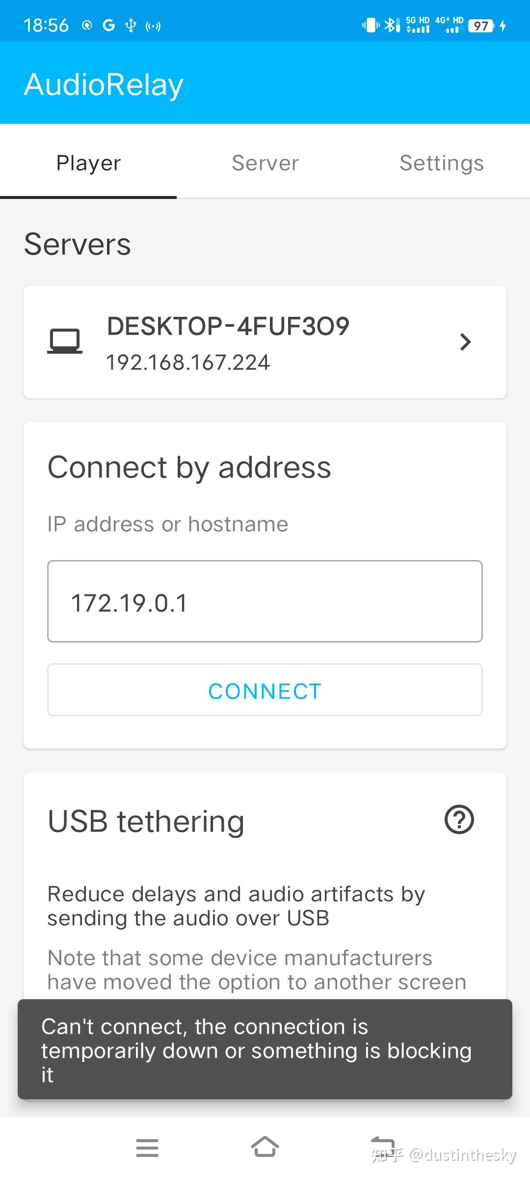 AudioRelay 音频串流工具报错不能连接 can't connect - 知乎