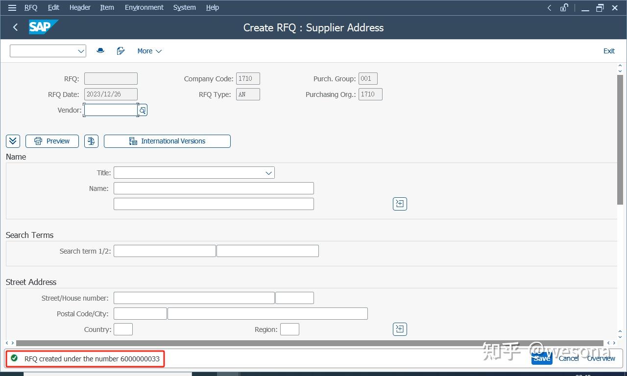 Create RFQ IN SAP - 知乎