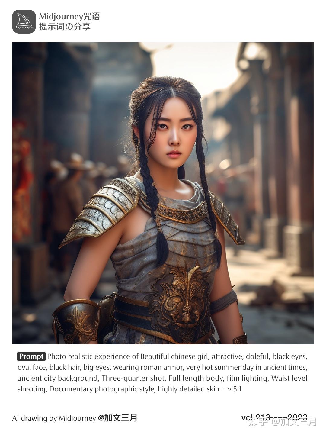 Midjourney咒语分享（13）罗马盔甲的女孩 - 知乎
