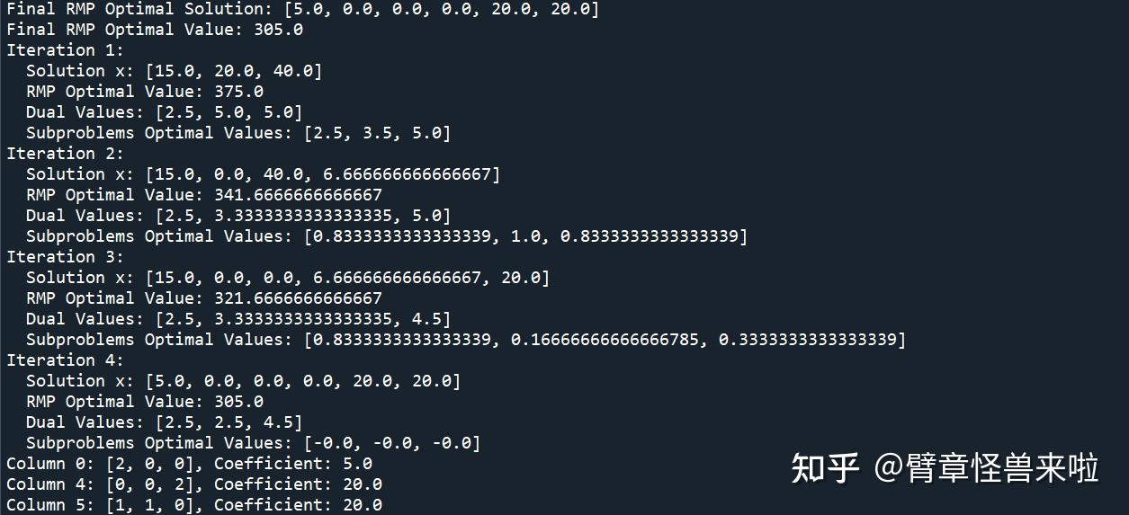 整数规划| 列生成 | Column Generation (Gurobi) - 知乎
