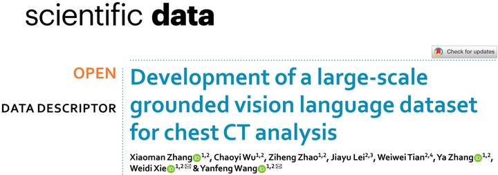 Scientific Data | 基于CT-RATE构建的大规模区域级医学视觉-语言数据集 - 知乎