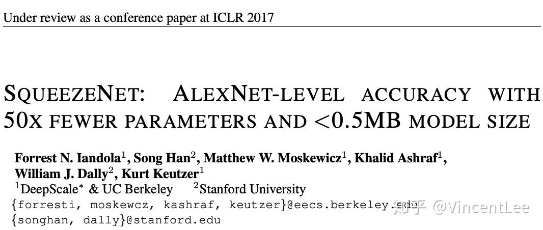 SqueezeNet/SqueezeNext简述 | 轻量级网络 - 知乎