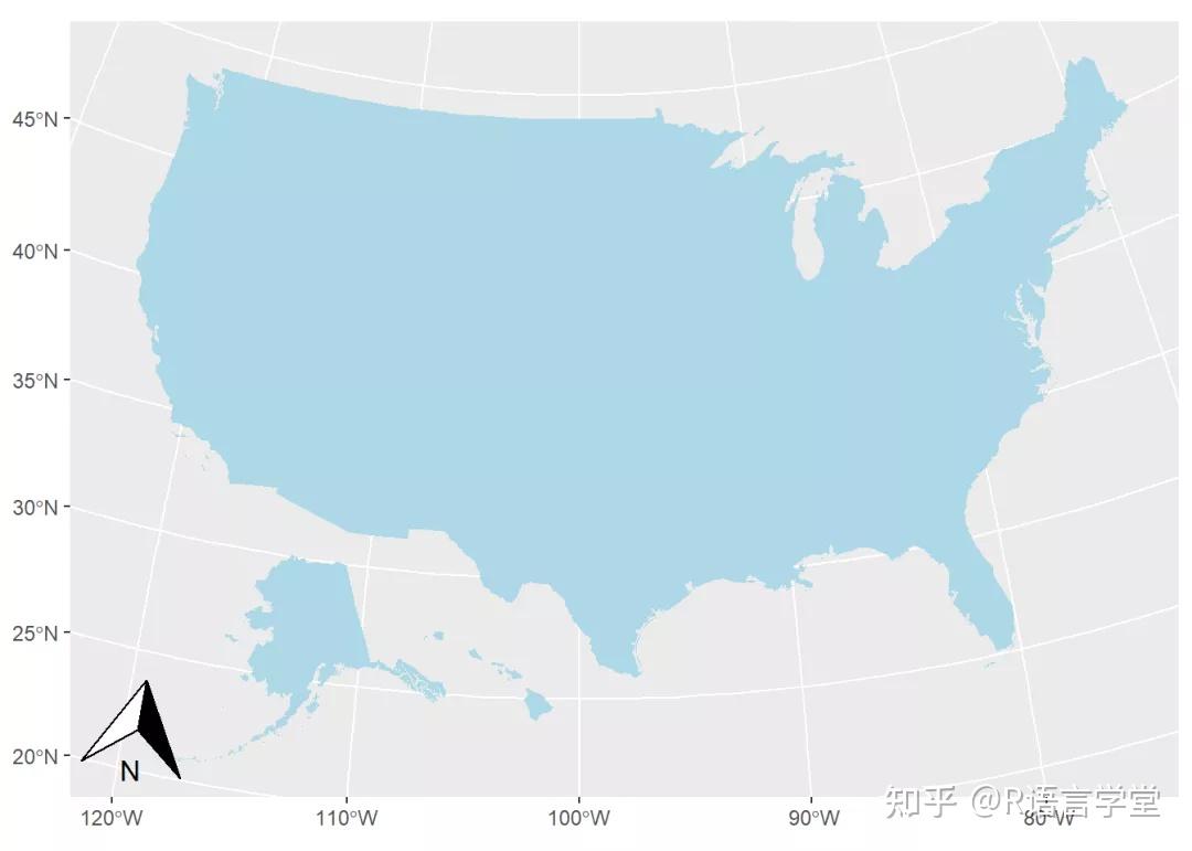 ggspatial | ggplot2的地图制作拓展包（1）：如何添加指北针和比例尺 - 知乎