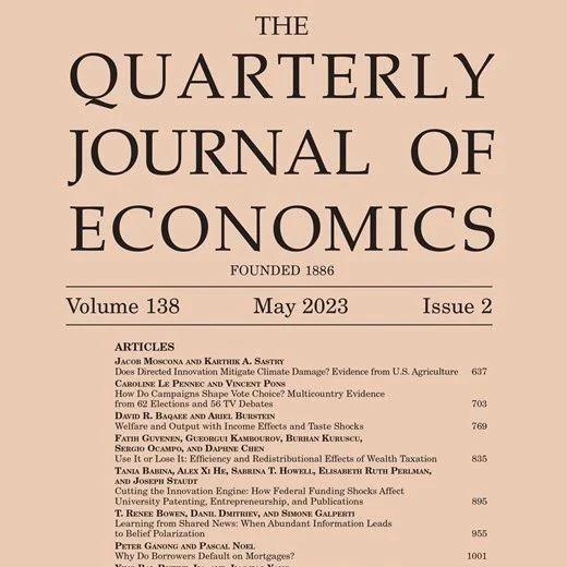 新刊速递 | QJE 经济学·季刊 2024年第1期 目录 及 内容提要 - 知乎