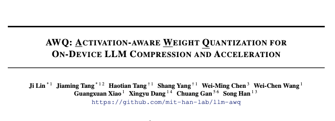 MIT开源AWQ：激活值感知的LLM低位权重量化 - 知乎