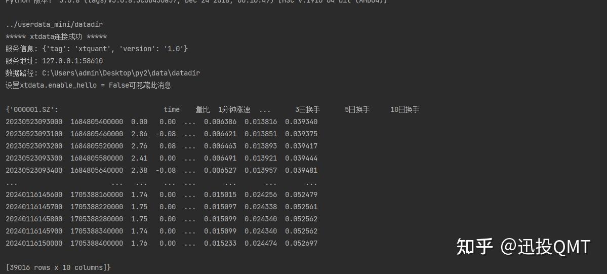 迅投QMT xtdata实时获取量比、涨速、多日涨幅、多日换手率 - 知乎