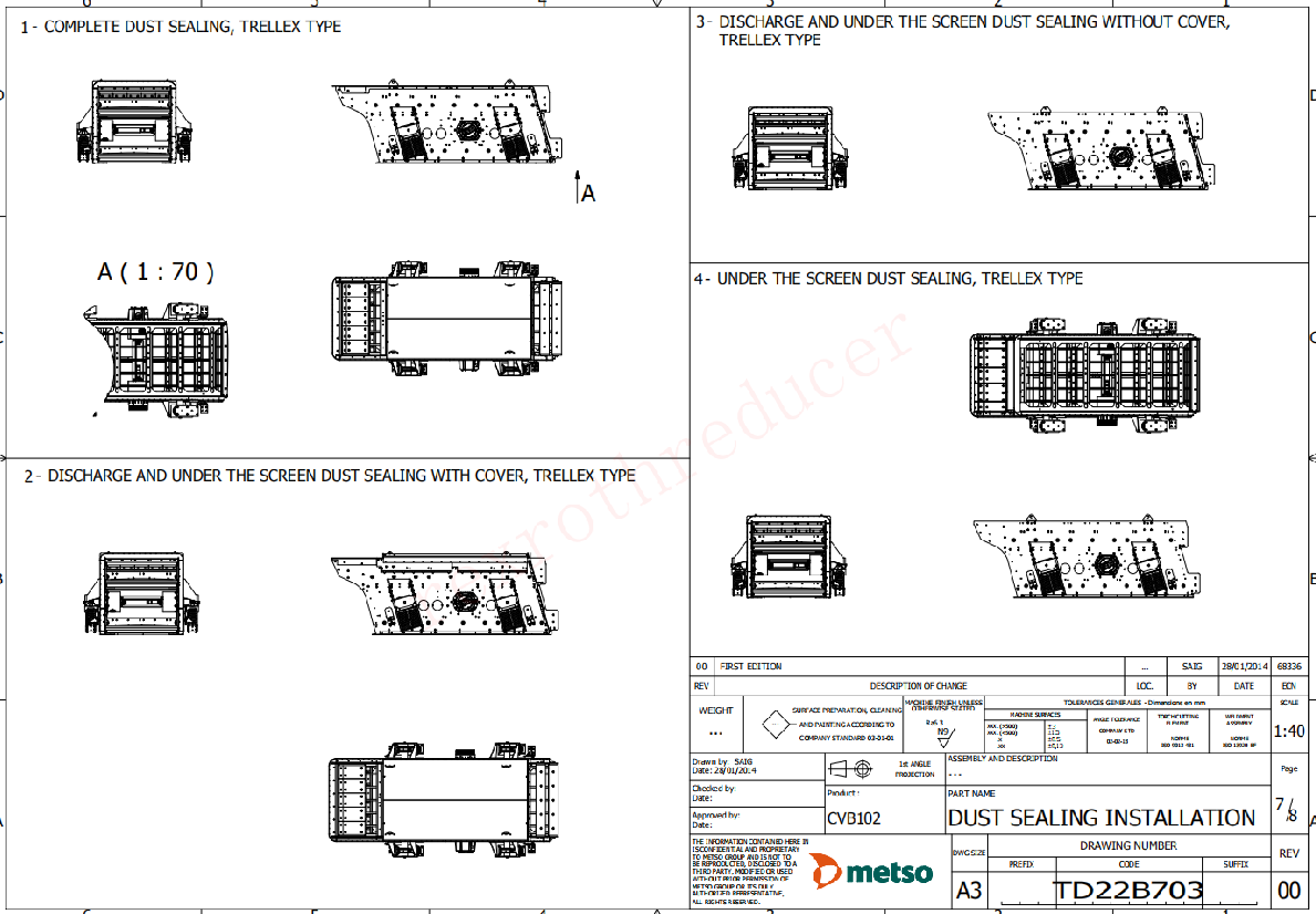 Metso美卓CVB系列振动筛图纸CVB102/103/104/CVB202/203/204/CVB302/303/304/CVB402 ...