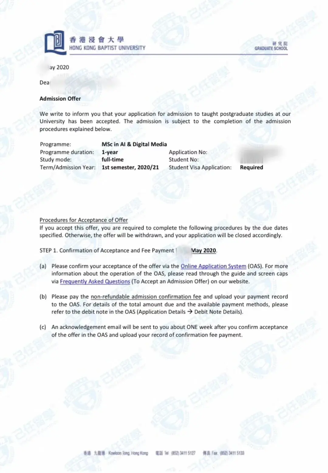 己任留学20Fall香港offer | 香港浸会大学 MSc in AI & Digital Media - 知乎