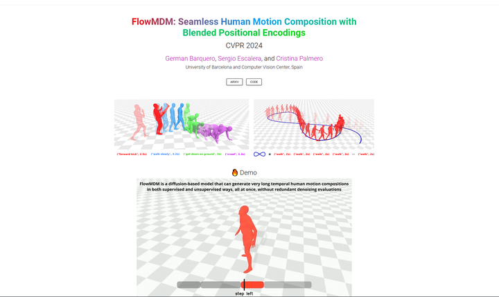AI生成动画前沿技术《Seamless Human Motion Composition with Blended Positional Encodings》 - 知乎