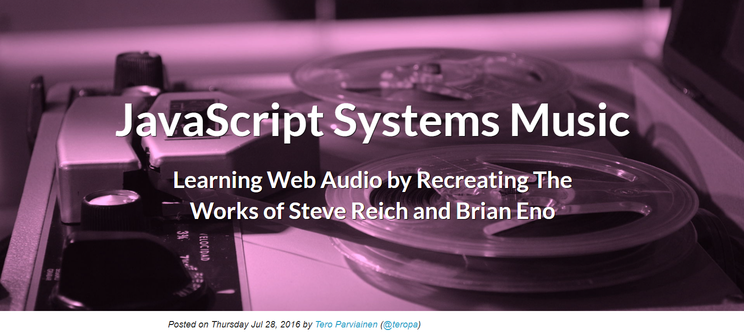 笔记：JavaScript Systems Music -Learning Web Audio by Recreating The Works ...