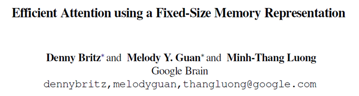 《Efficient Attention using a Fixed-Size Memory Representation》阅读笔记 - 知乎
