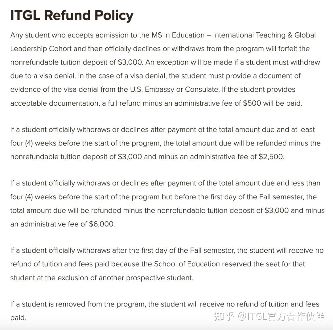 约翰·霍普金斯大学教育学院ITGL项目费用&退费政策汇总！ - 知乎